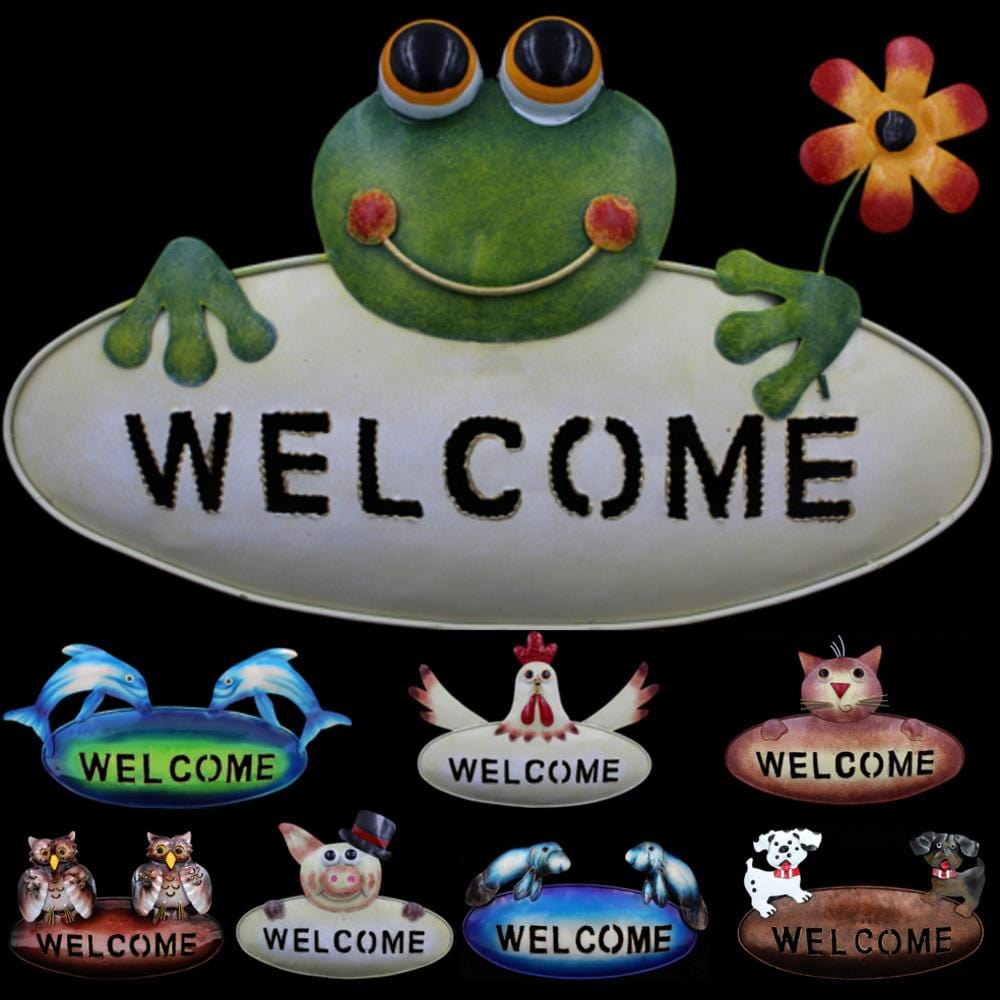 Fun Animals Metal Welcome Sign