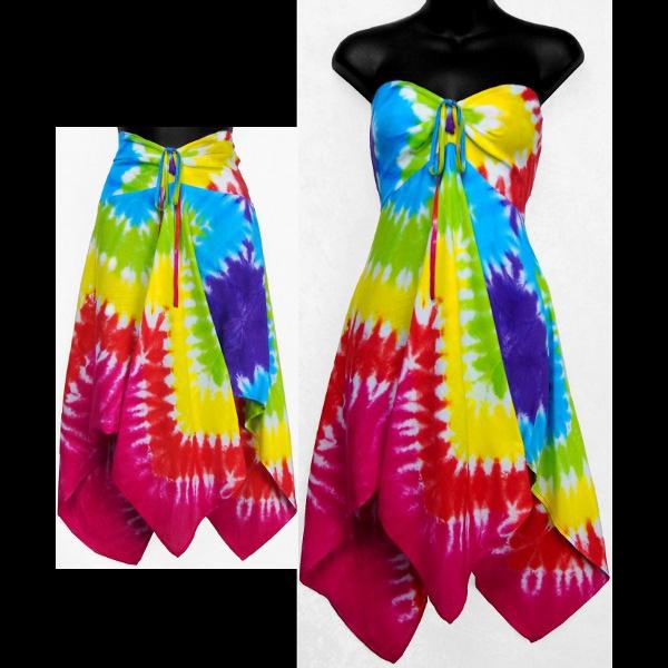 Wholesale Diamond Tie-Dye Convertible Top/Skirt
